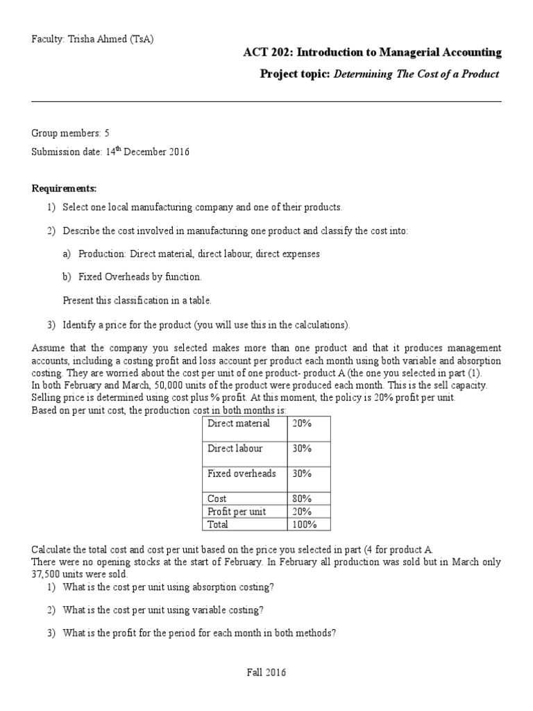 Act 202. Project Outline Fall 2016 | PDF