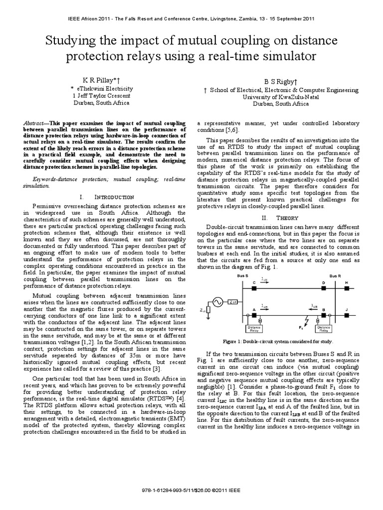 IEEE - Studying The Impact of Mutual Coupling On Distance | PDF | Relay ...