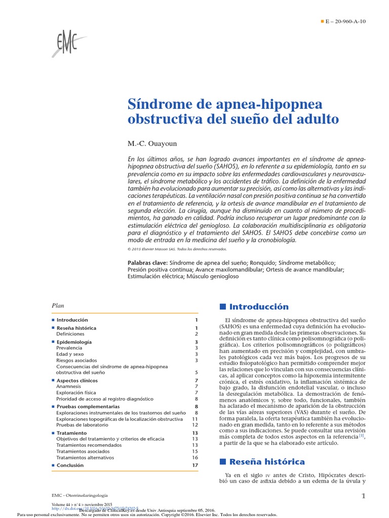Síndrome de Apnea-Hipopnea | PDF | Síndrome metabólico | Apnea del sueño