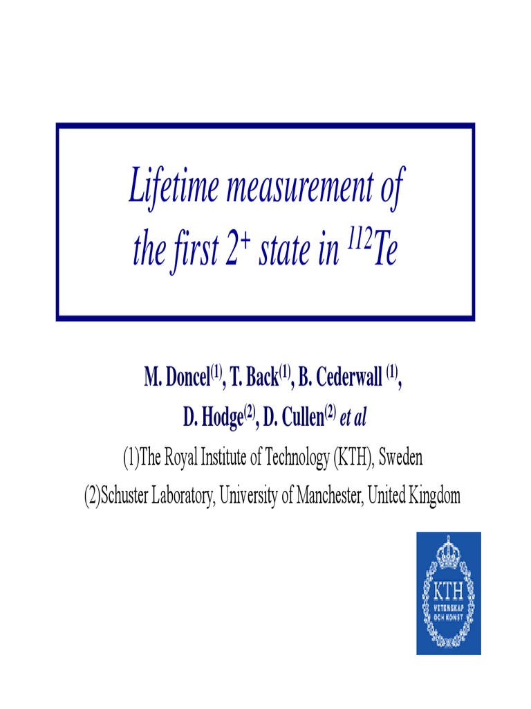 Lifetime Measurement of | PDF | Nuclear Physics | Nuclear Chemistry