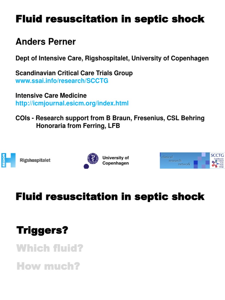 Optimizing Fluid Resuscitation in Septic Shock: Triggers, Choice of ...