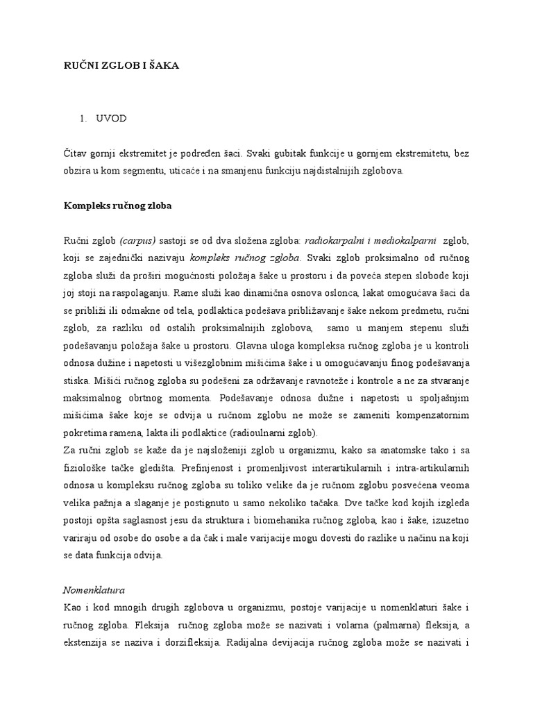 Rucni Zglob I Saka (Sredjeno1) | PDF