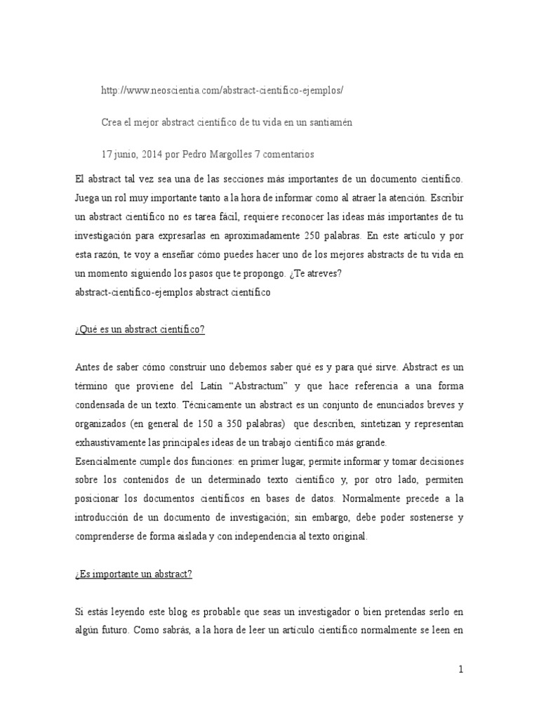 Cómo Hacer Un Abstract | Ciencia | Conocimiento