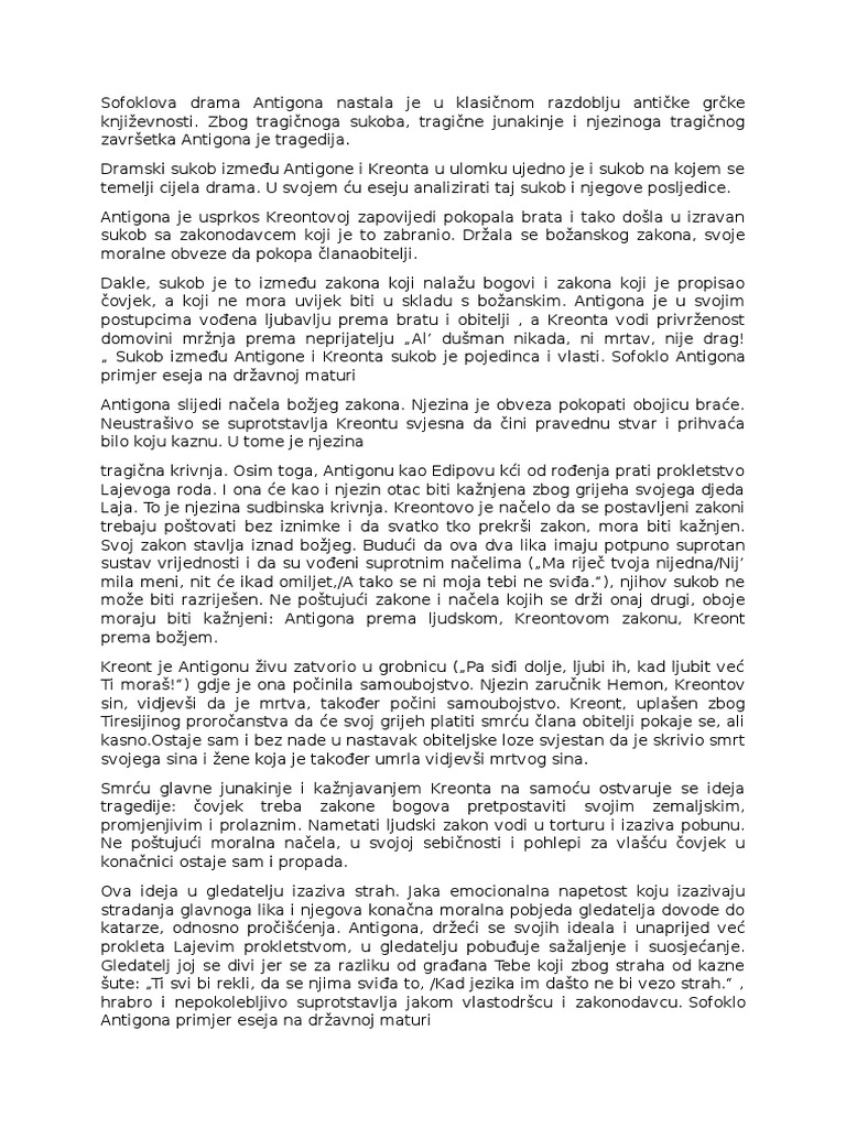 Sofoklo Antigona | PDF