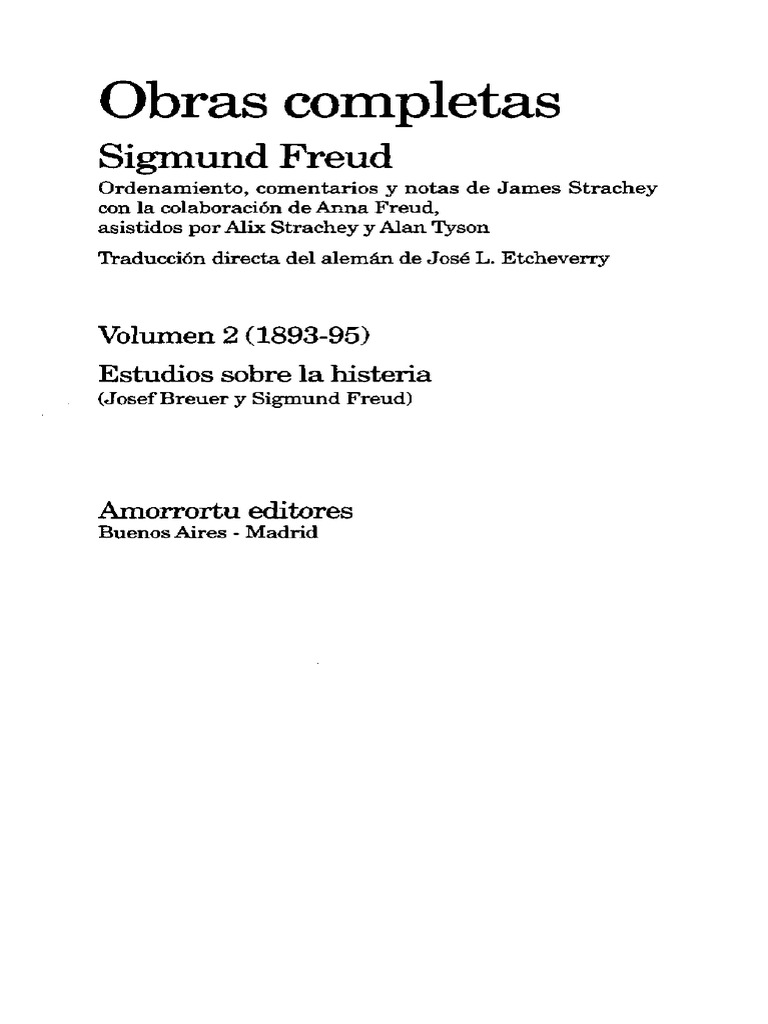 Freud, S. y Breuer, J.. Sobre El Mecanismo Psíquico de Fenómenos ...