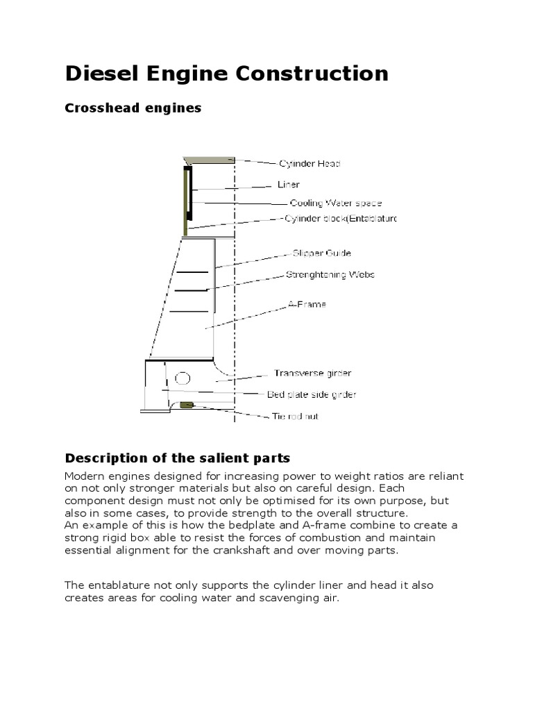 Diesel Engine Construction | PDF | Piston | Cylinder (Engine)