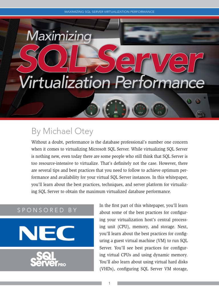 3-36658 Maximizing SQL Server Virtualization Performance PDF | PDF ... 3-36658 Maximizing SQL Server Virtualization Performance PDF | PDF ...