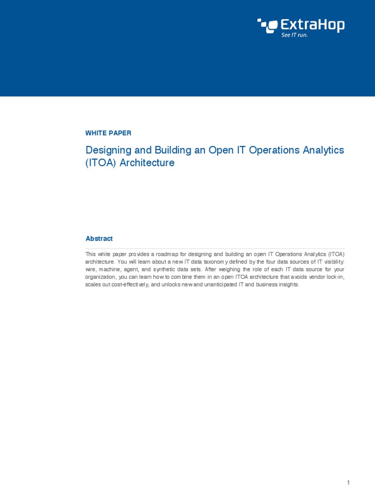 Designing and Building An Open IT Operations Analytics (ITOA) Architecture | PDF | Scalability ...