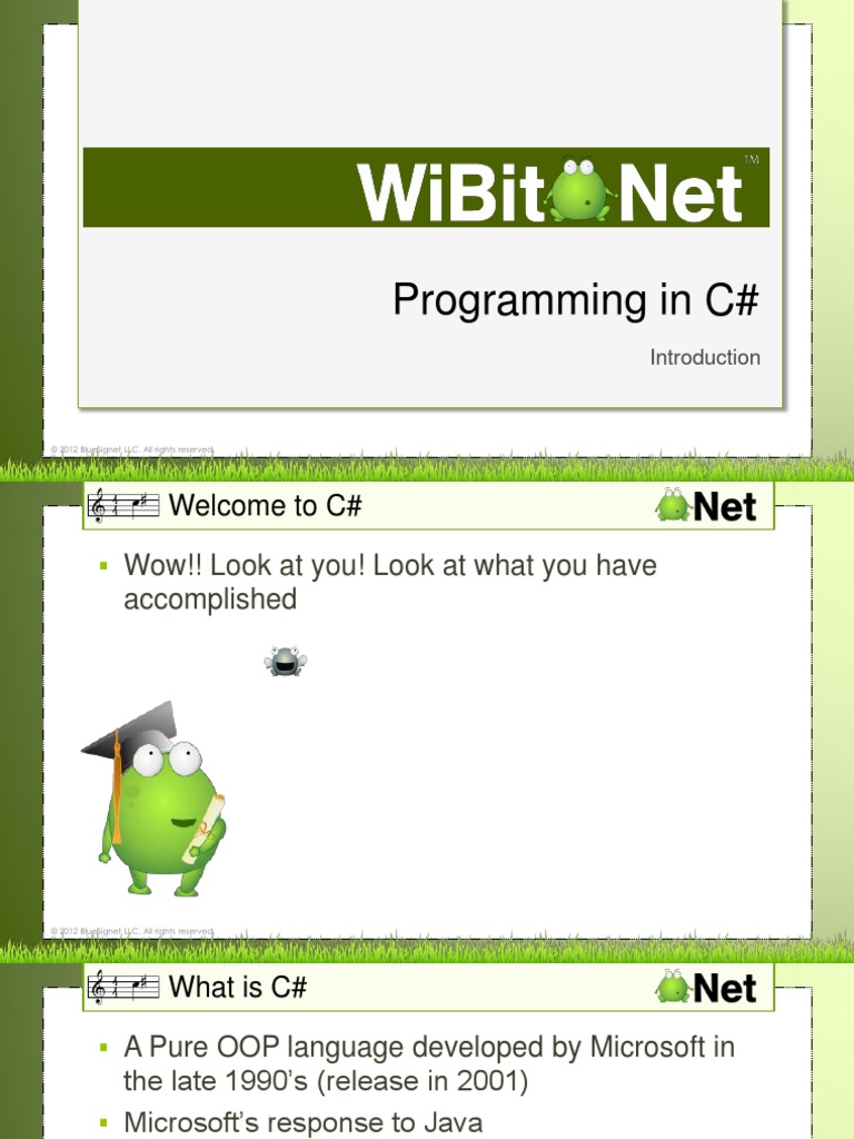 CSharp - Introduction | Download Free PDF | C Sharp (Programming Language) | C (Programming ...