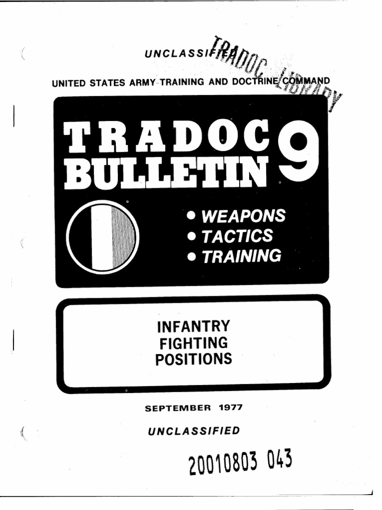 TRADOC Bulletin 9 Infantry Fighting Position | PDF | History