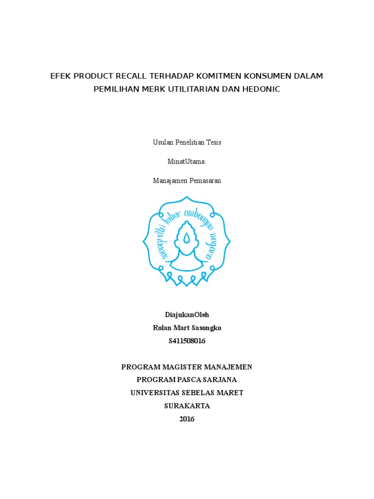 Contoh Proposal Tesis | PDF | Bisnis | Ilmu Sosial