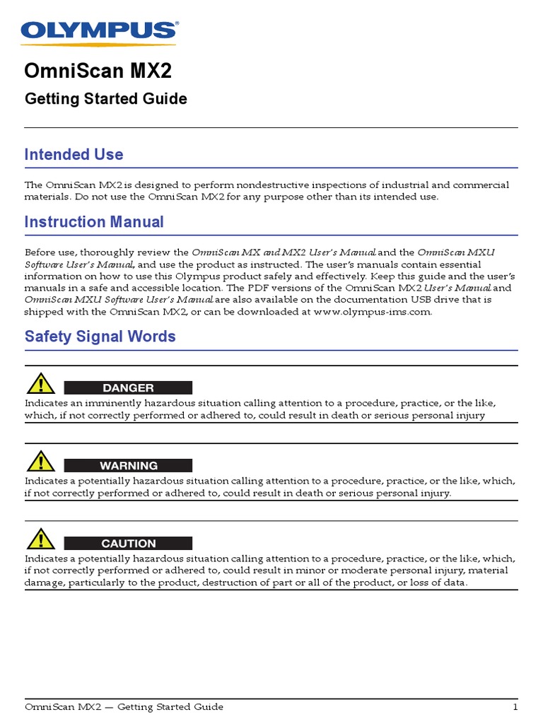 Omniscan Mx2: Getting Started Guide | PDF | Battery Charger | Usb
