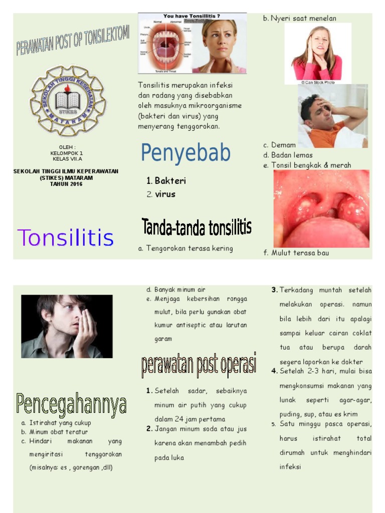 Leaflet Post Op Tonsilitis | PDF