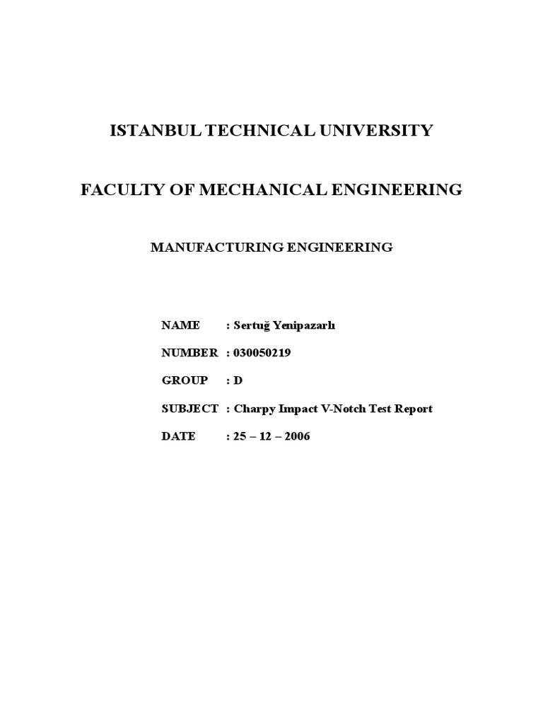 Impact Test Report | PDF | Ductility | Fracture
