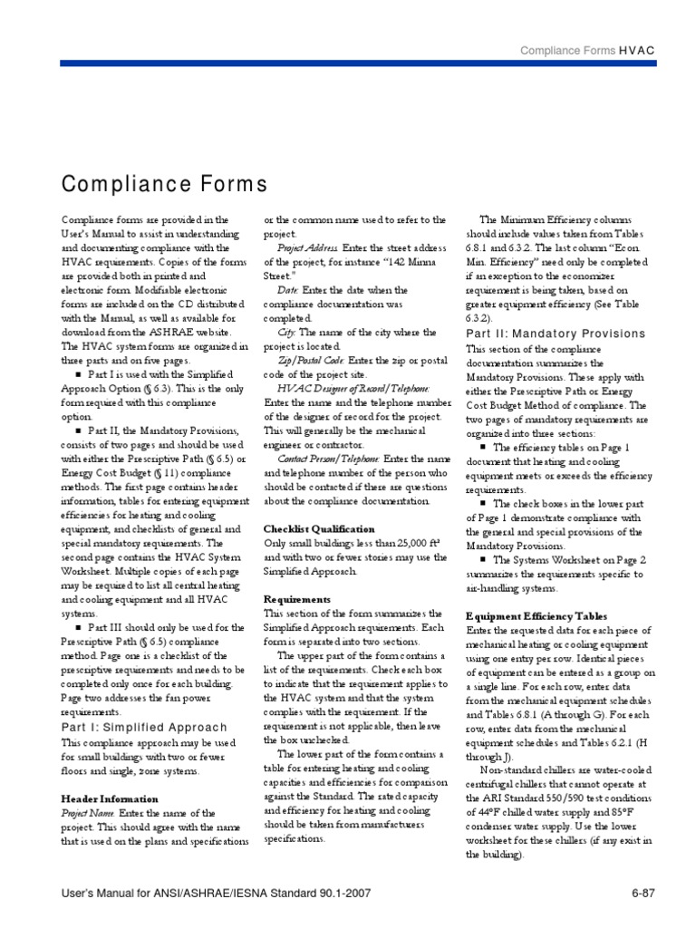 HVAC Compliance Forms Guide | PDF | Hvac | Engineering Thermodynamics
