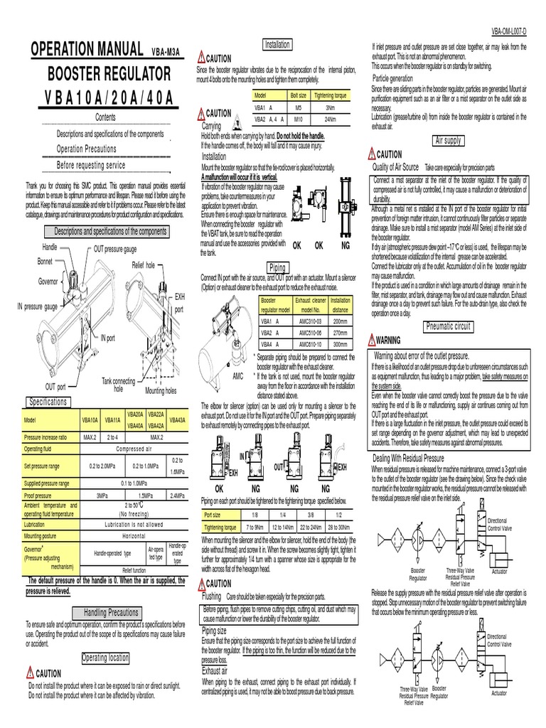 Operation Manual Booster Regulator V B A 1 0 A / 2 0 A / 4 0 A | PDF ...