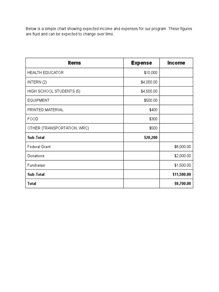 Program Income and Expense Overview | PDF | Business | Social Science