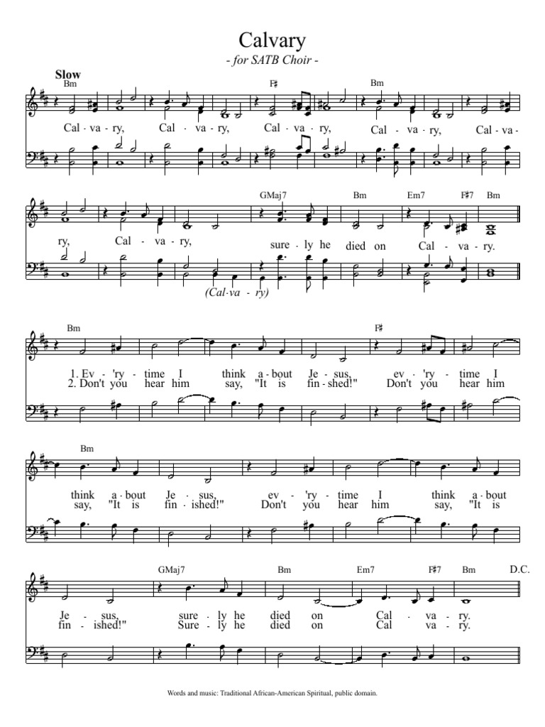 Calvary: - For SATB Choir | PDF