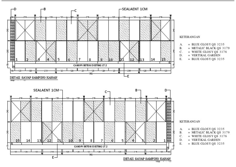Sealaent 1Cm B C D: Canopy Beton Existing Lt.2 | PDF