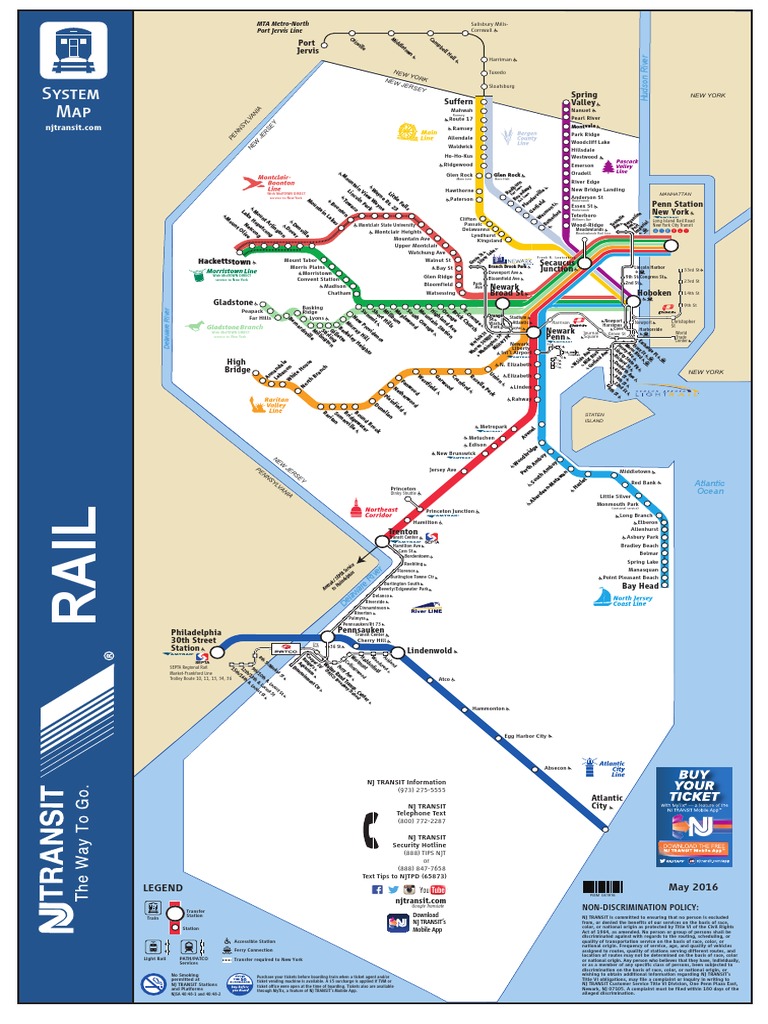 Rail System Map | PDF | Nj Transit | Passenger Rail Transport