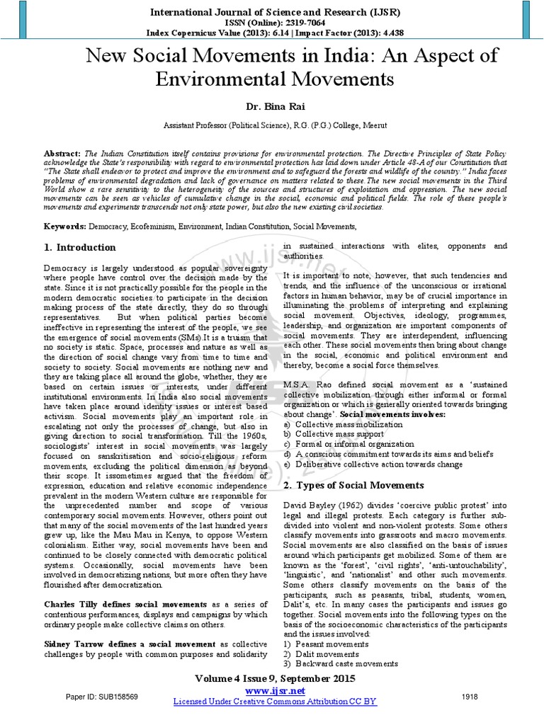 Environment Movements | PDF | Social Movements | Environmentalism
