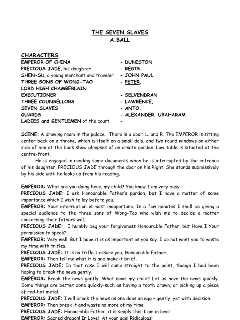 Seven Slaves - Maxi Academy Play 2005 | PDF