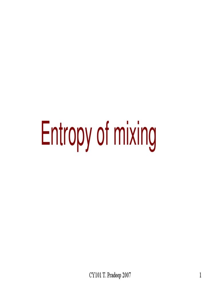 Entropy of Mixing PDF | PDF | Entropy | Gases