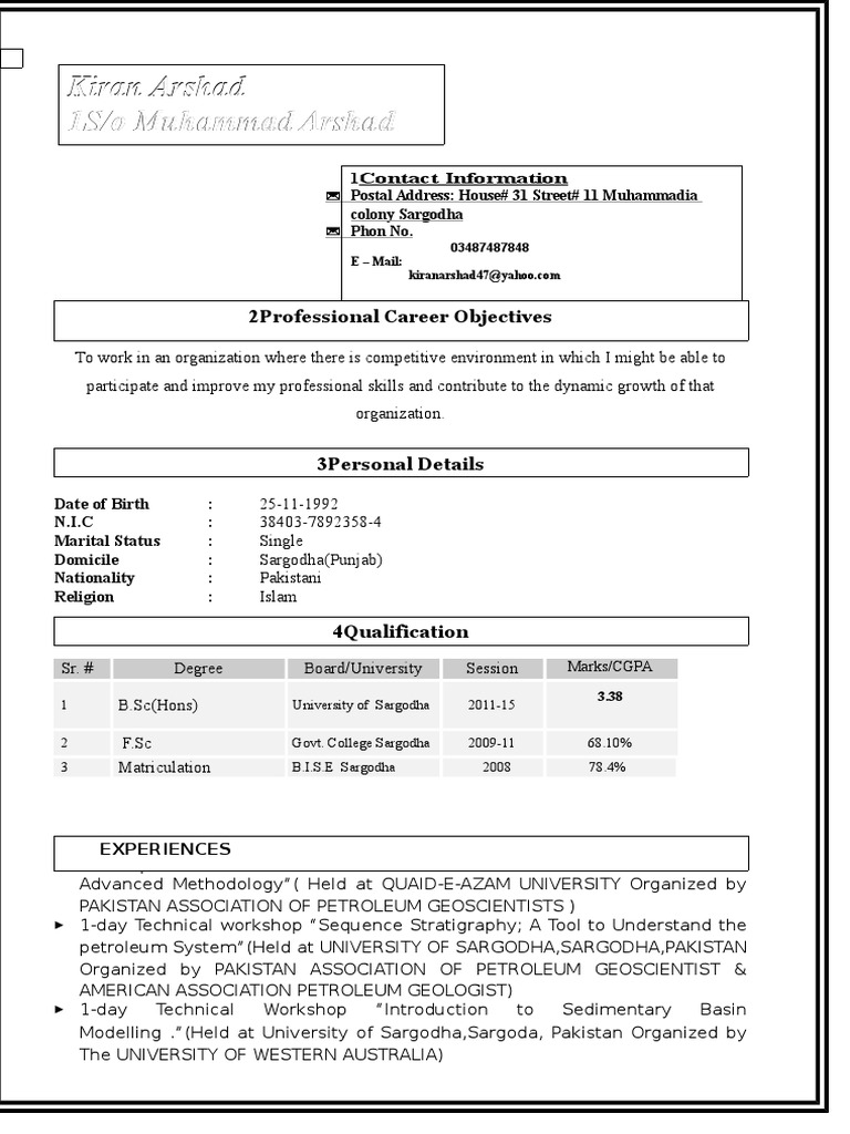 Kiran Arshad 1 S/o Muhammad Arshad | PDF | Career & Growth