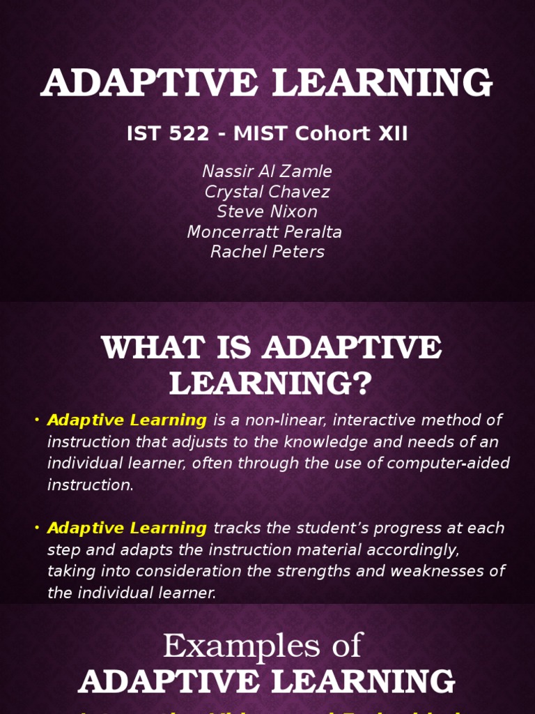 Adaptive Learning | PDF | Learning | Applied Psychology