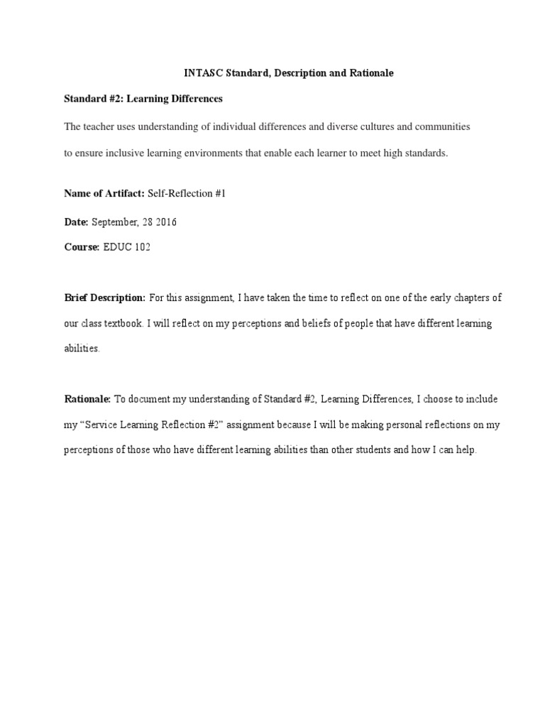 Standard 2 Rationale | PDF