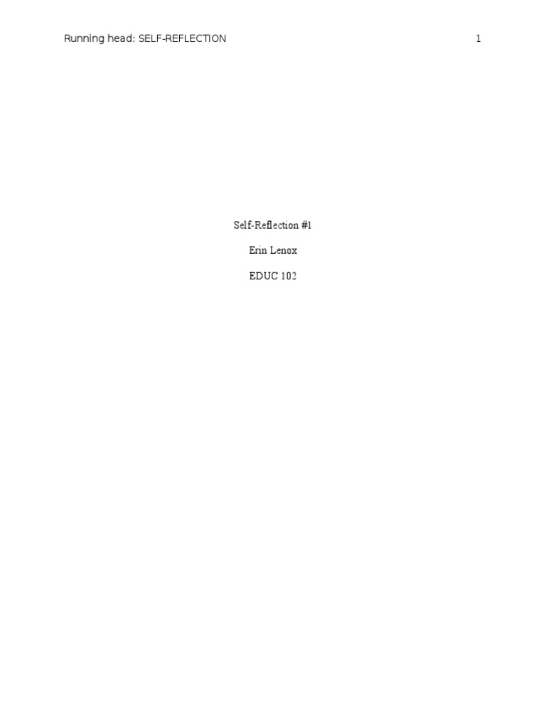 Erin Lenox Reflection 1 | PDF