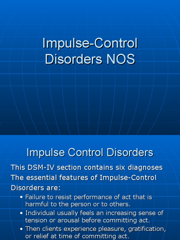 Impulse Control | PDF | Problem Gambling | Mental Disorder