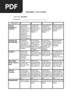 Newspaper Front Page Rubric | PDF | Newspapers | Proofreading
