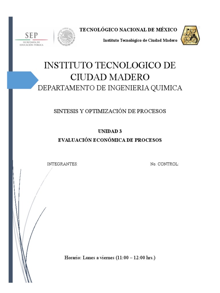 Unidad 3 Sintesis y Optimización de Procesos | PDF | Beneficio ...