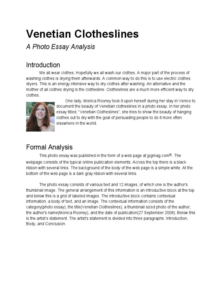 Venetian Clotheslines: A Photo Essay Analysis | PDF | Shadow | Photograph