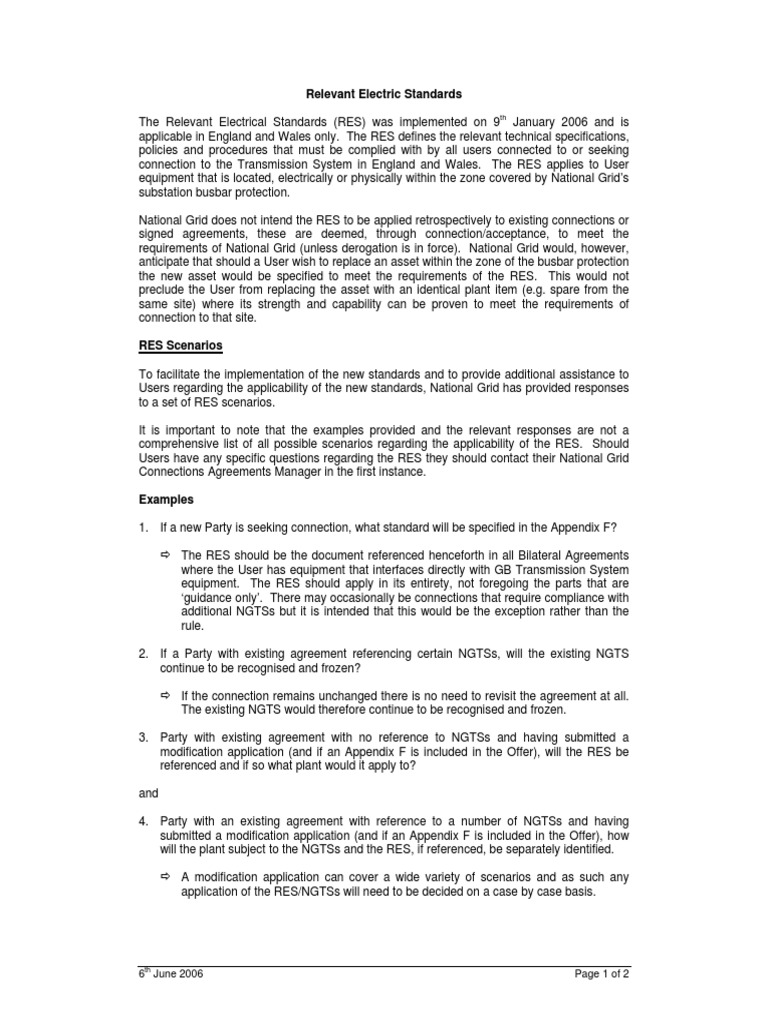 Relevant Electric Standards Overview | PDF | Electrical Grid ...
