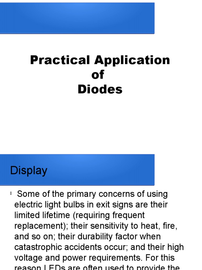Practical Application of Diodes | PDF | Computers