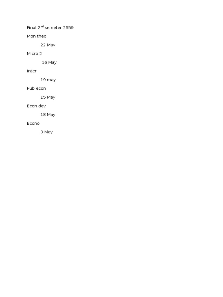 Final 2nd Semeter 2559 | PDF