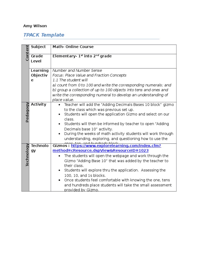Tpack Template Simulations | PDF