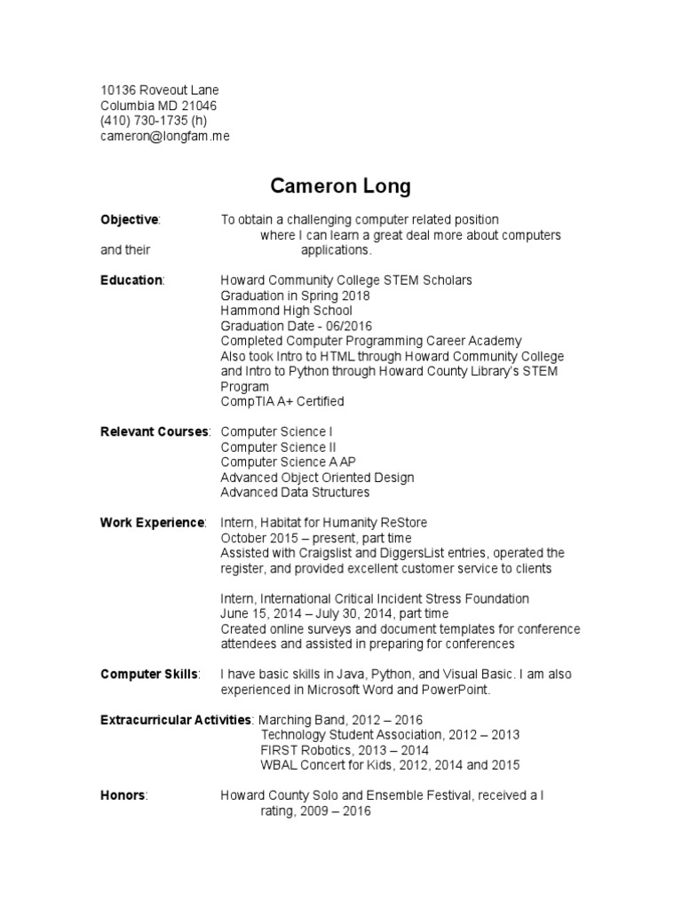 Cameron Resume | PDF