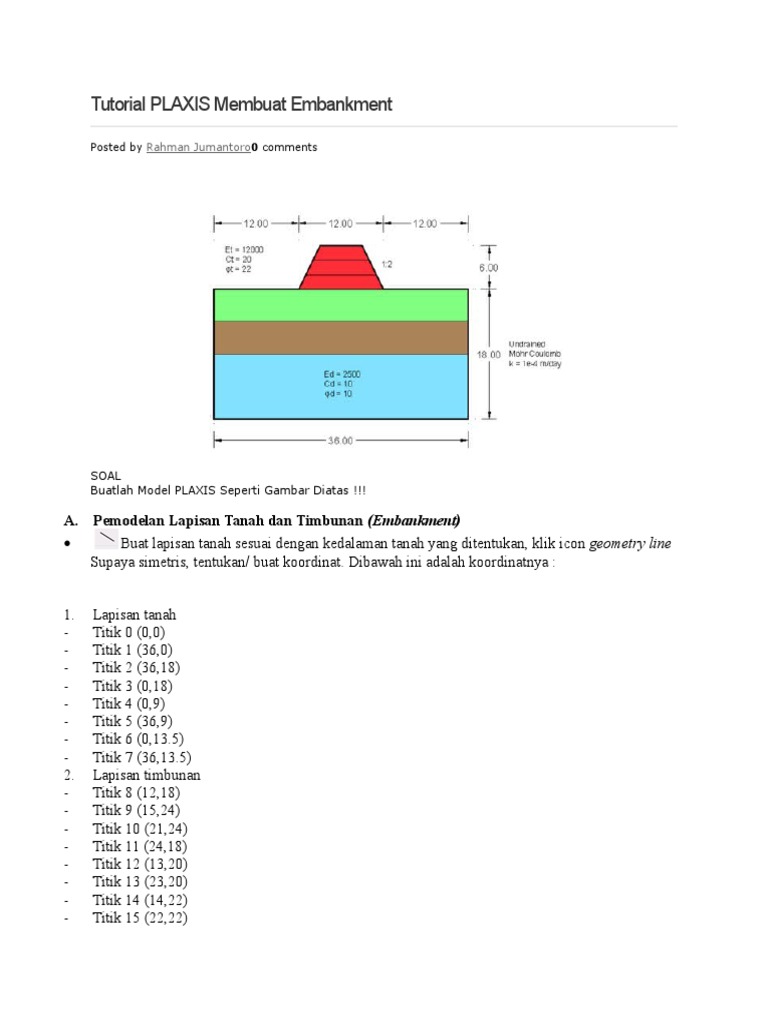 Tutorial PLAXIS Membuat Embankment | PDF
