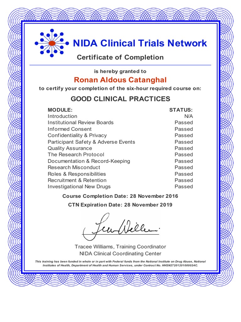 NIDA Certificate | PDF