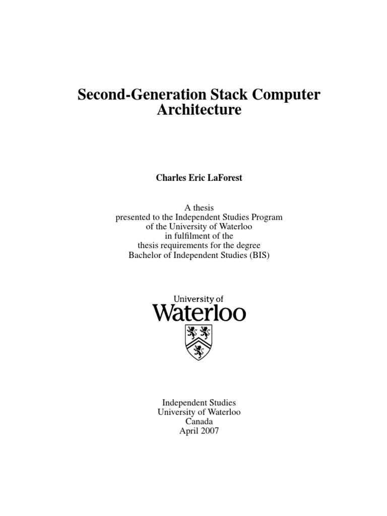 Second-Generation Stack Computer Architecture | PDF | Subroutine ...