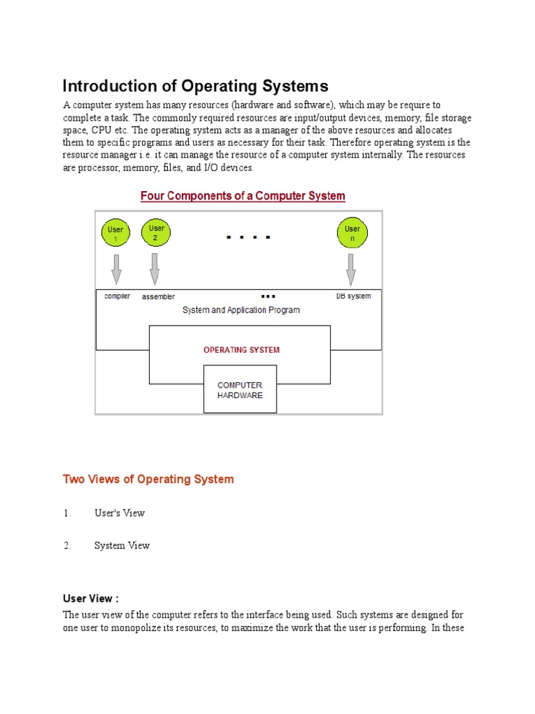 Introduction of Operating Systems | PDF