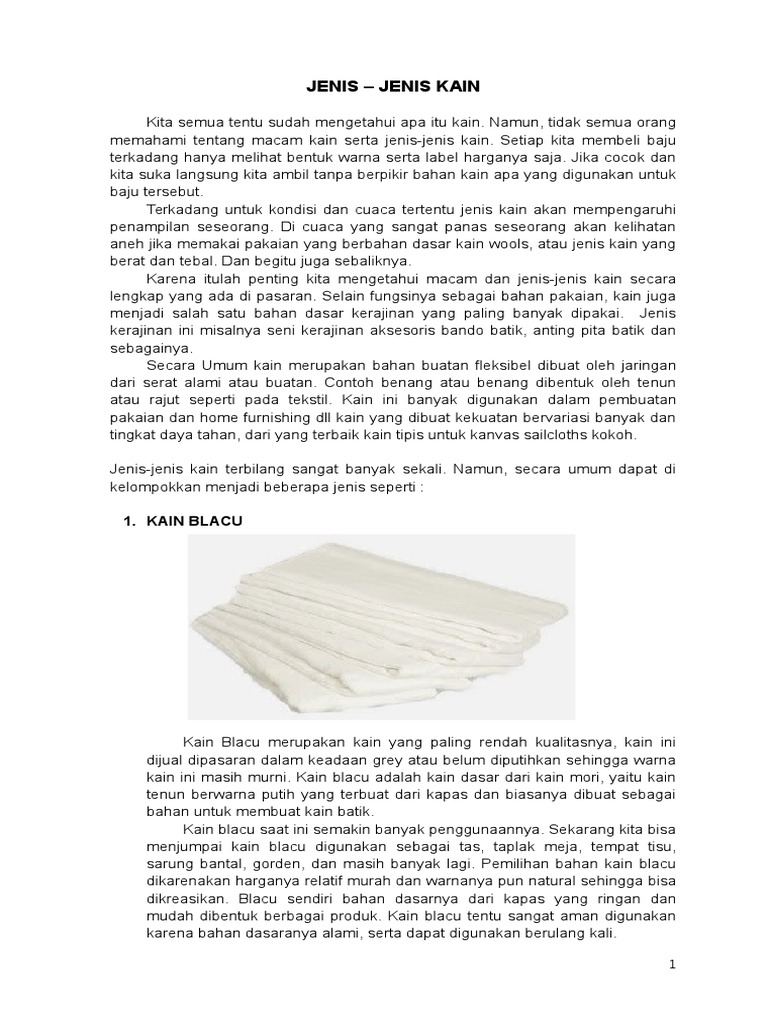 Jenis Kain | PDF