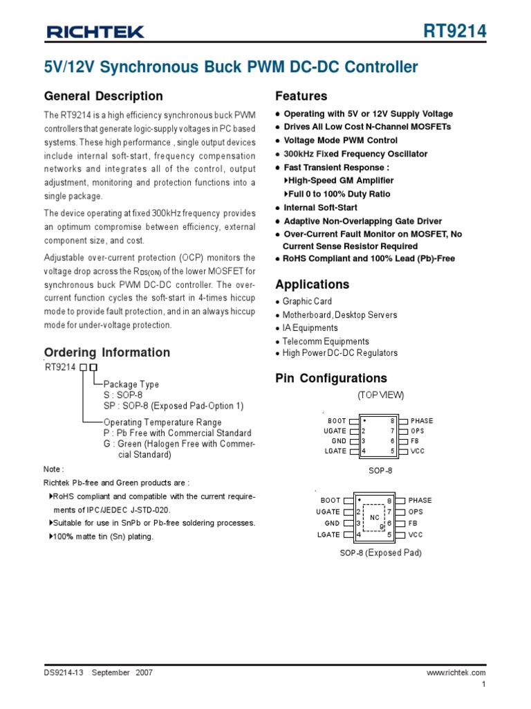 RT9214 | PDF | Mosfet | Capacitor