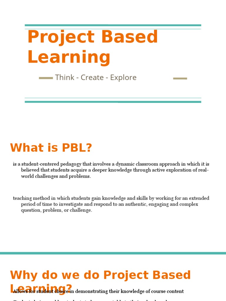 Project Based Learning | PDF | Teaching | Pedagogy