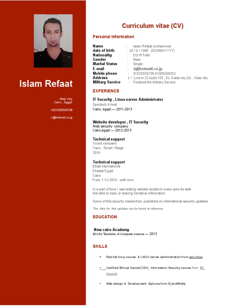 CV | PDF | Security Hacker | Computer Security