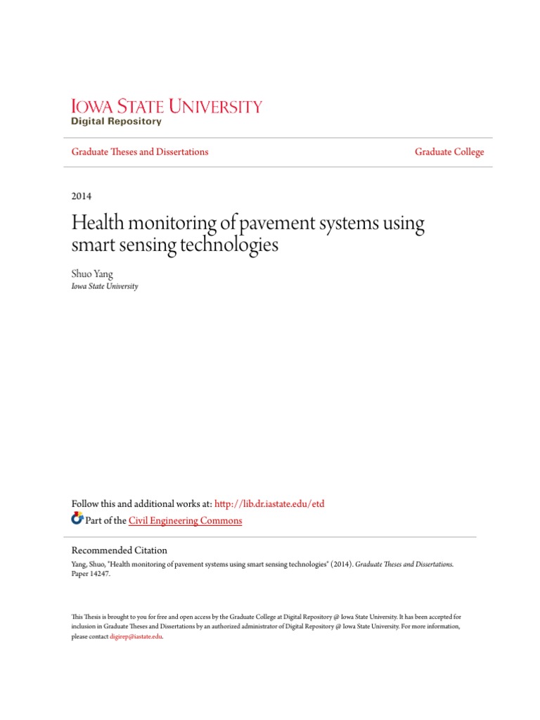 Health Monitoring of Pavement Systems Using Smart Sensing Technol | PDF ...