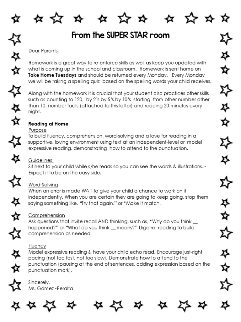 Letter To Parents | PDF | Reading Comprehension | Cognitive Science